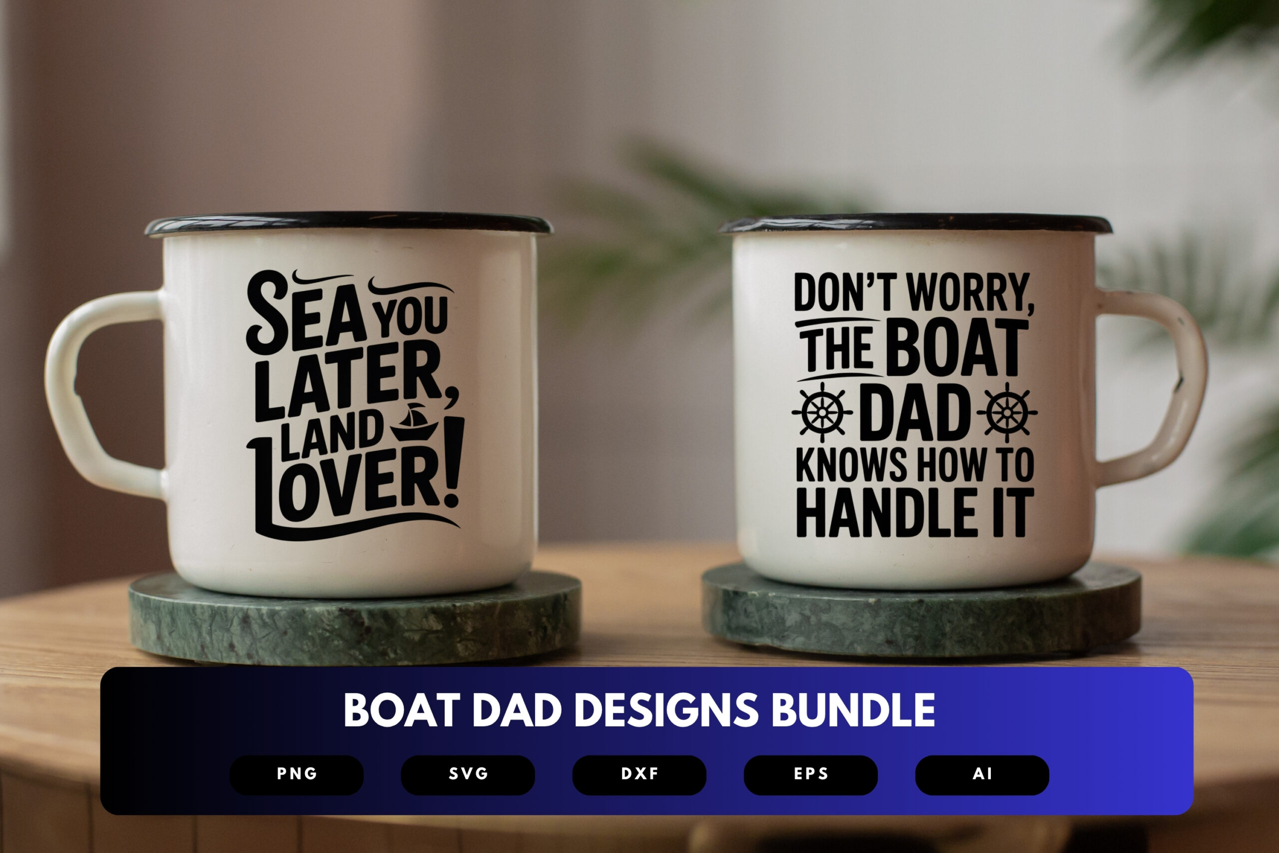 Boat Dad SVG Bundle | Nautical Clipart, Captain Silhouette Cut Files ...