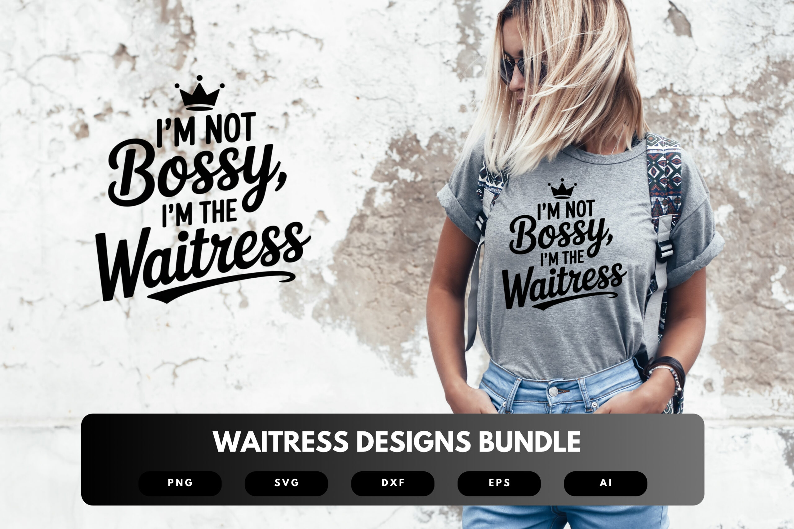 Waitress SVG Bundle | Restaurant Service Clipart, Waitstaff Quote Cut ...