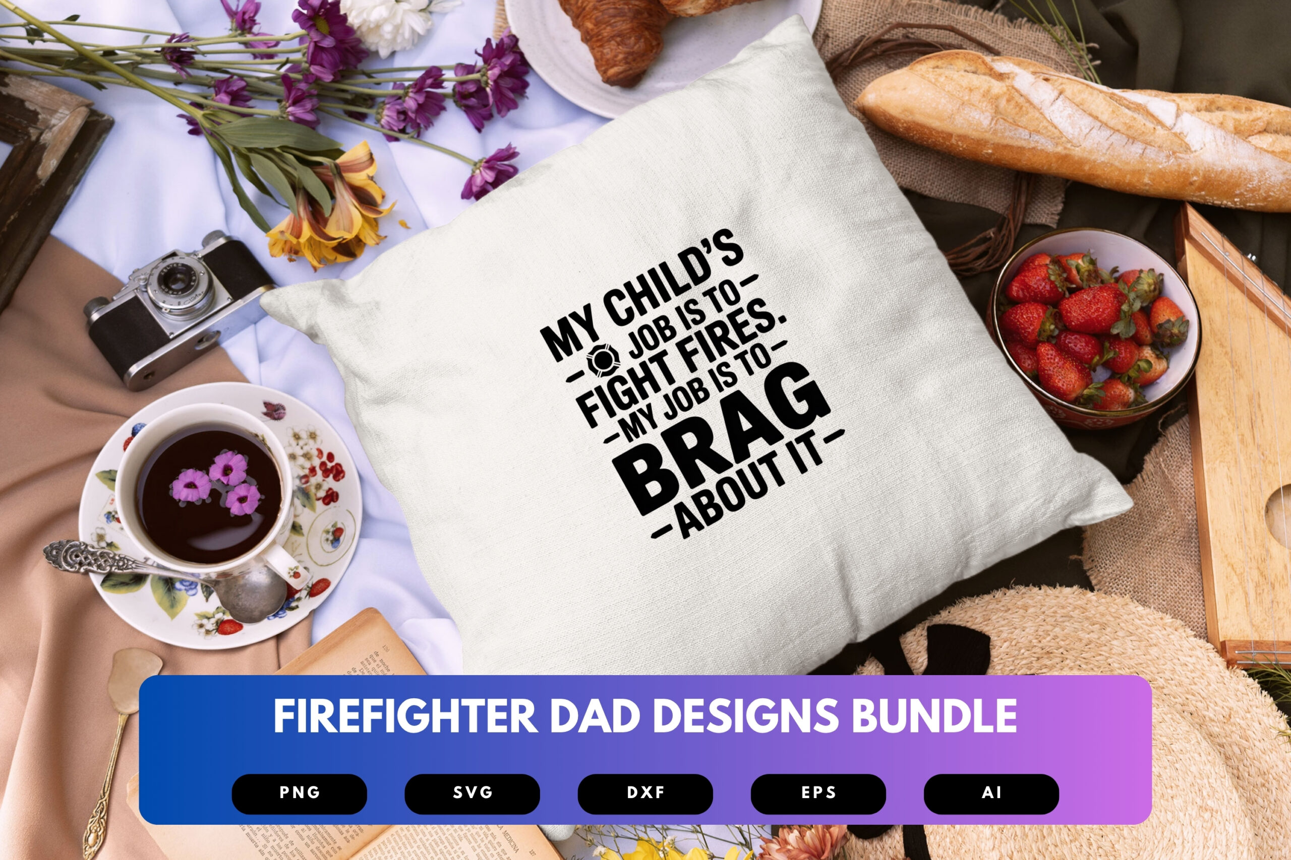 Firefighter Dad SVG Bundle | Hero Dad Quotes, Fire Department Cut Files ...